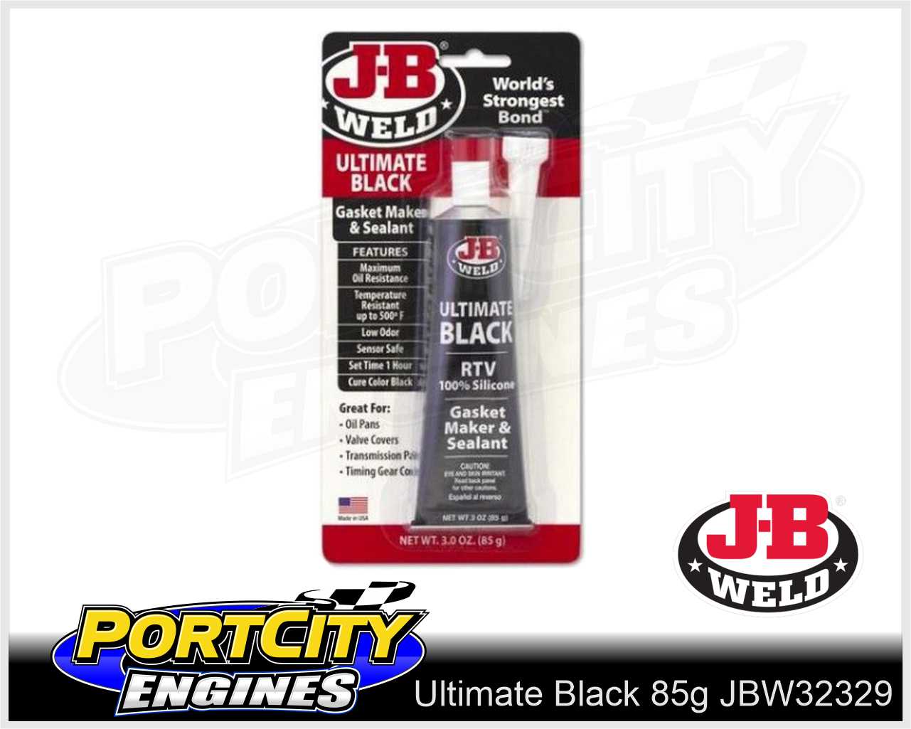 JB Weld RTV Ultimate Black Gasket Maker & Sealant 85g 260°C JBW32329 ...