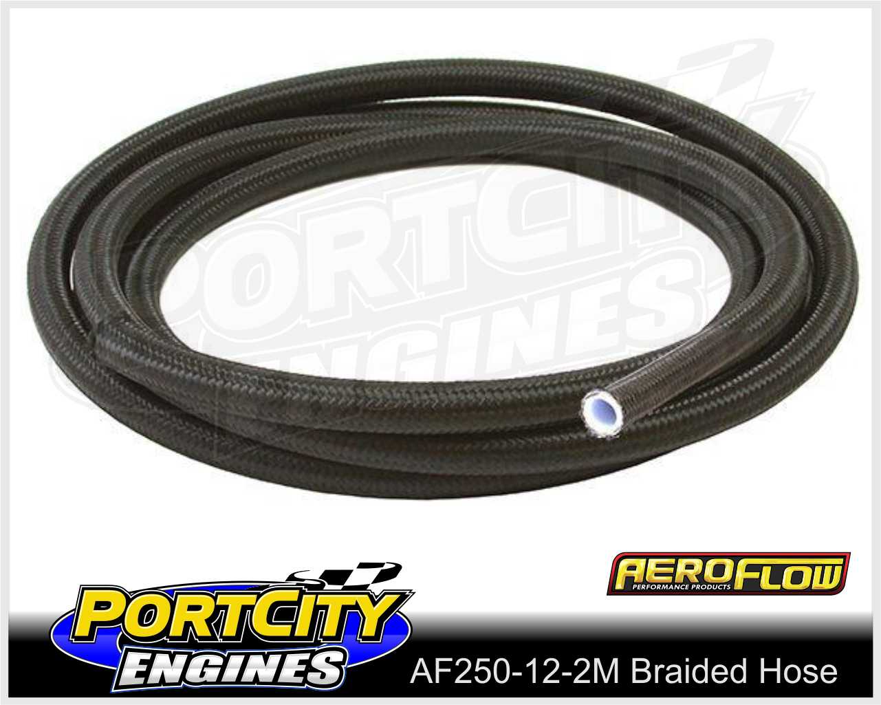 Aeroflow PTFE Teflon Braided Hose Black -12AN 2 Meters 250 series AF250 ...