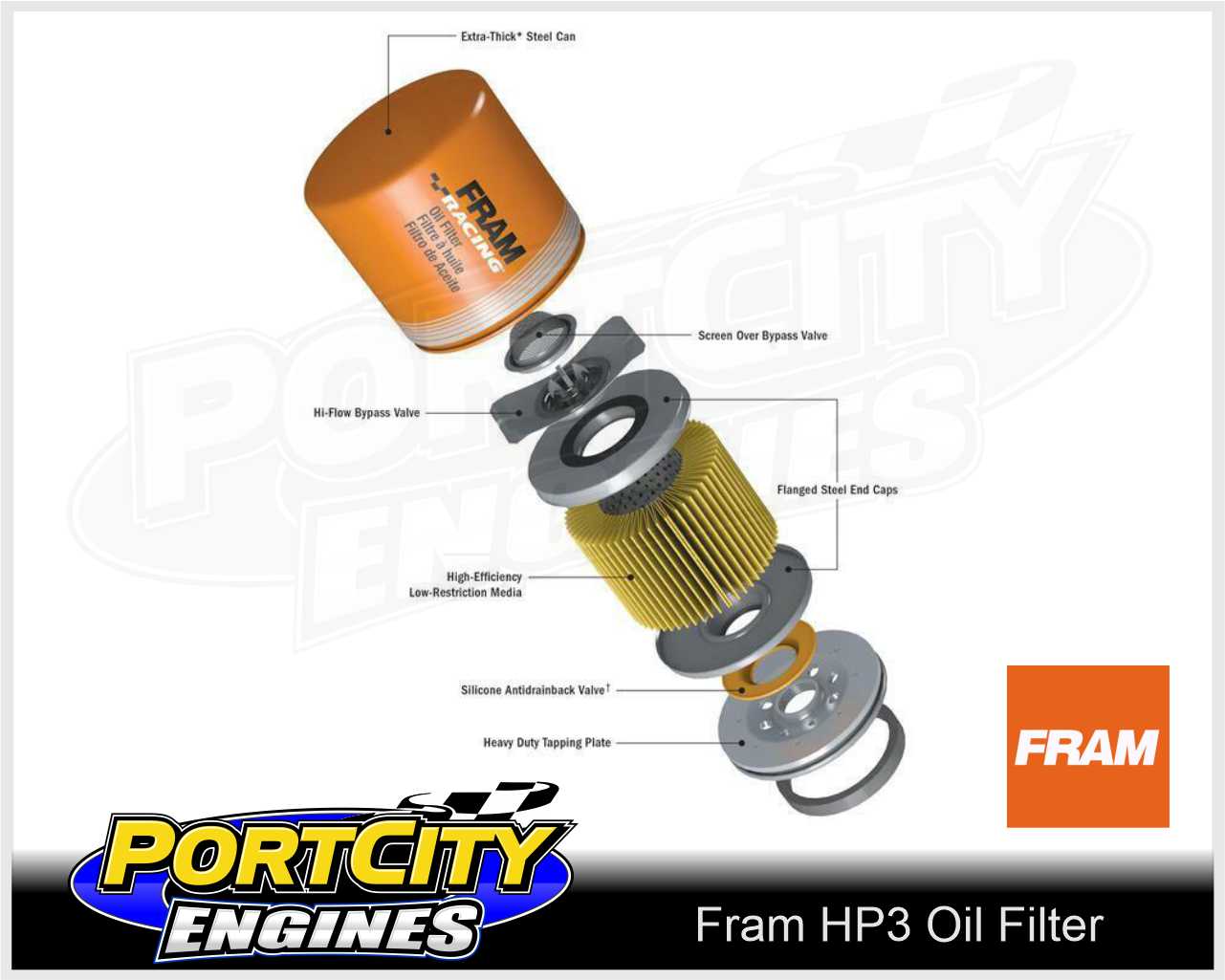 Fram HP Oil Filter for Toyota 4cyl HiAce RZN103R RZN113R RZN125R 2RZ 2 ...